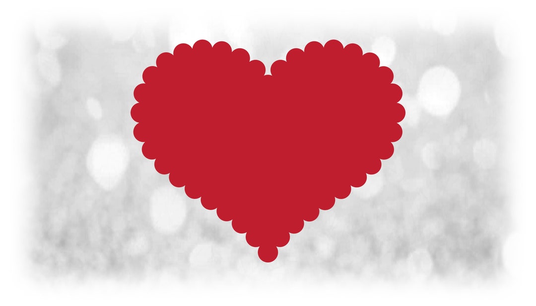 Holiday Clipart: Large Red Heart With Lace Scalloped Bumpy Border for ...