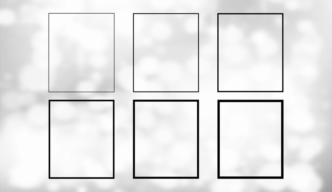 Shape Clipart: Six 6 Black Basic Rectangle Frames or Borders or ...