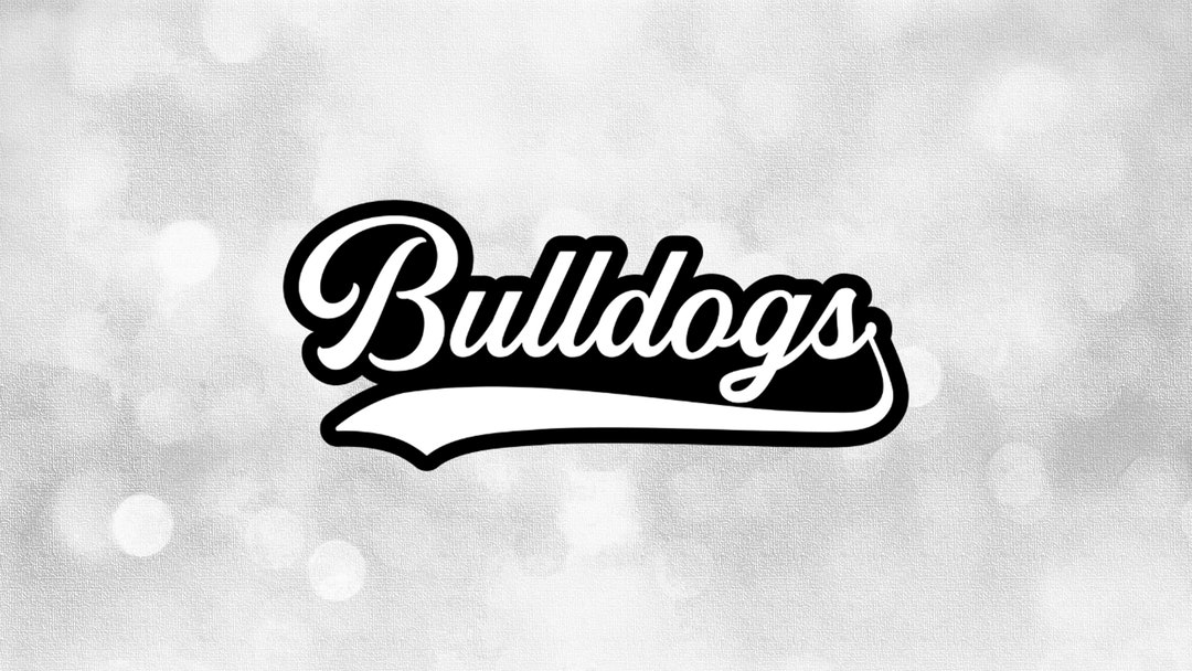 Sports Clipart: White bulldogs Team Name in Script Style With Baseball ...
