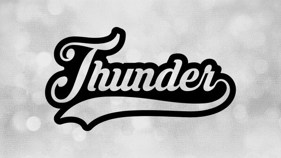 Sports Clipart: Black Cutout of thunder Team Name - Etsy