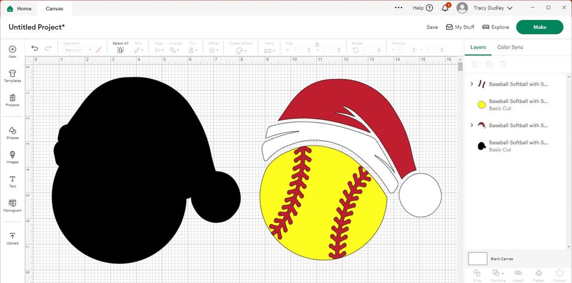 Holiday Clipart: Softball With Red Santa Claus Hat or Stocking Cap With ...