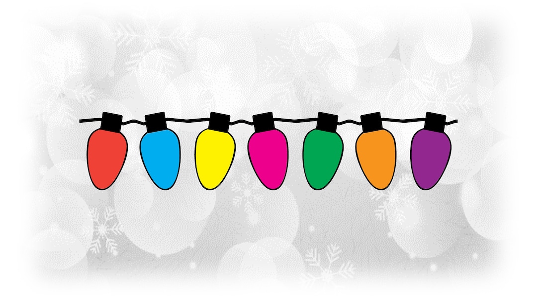 Holiday Clipart: Straight Strand or String of Christmas Light Bulbs in ...