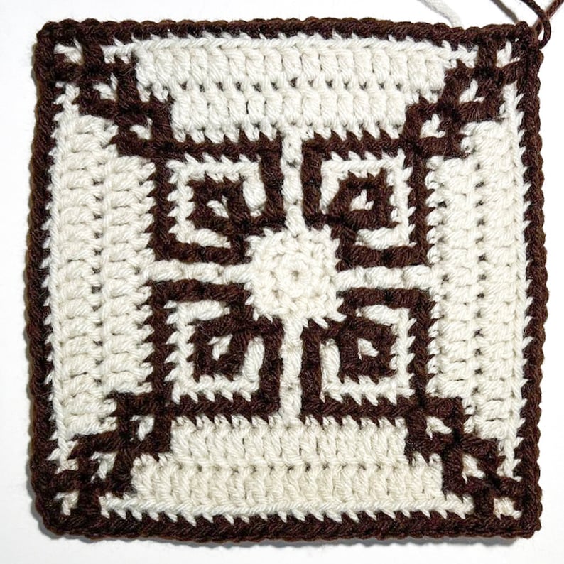 Creme De La Creme Mosaic Crochet Square Pattern Mosaic - Etsy