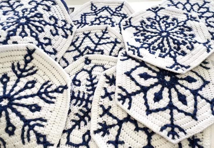 Snowflake Crochet Pattern 3, Crochet Snowflake, Crochet Snowflake Block ...