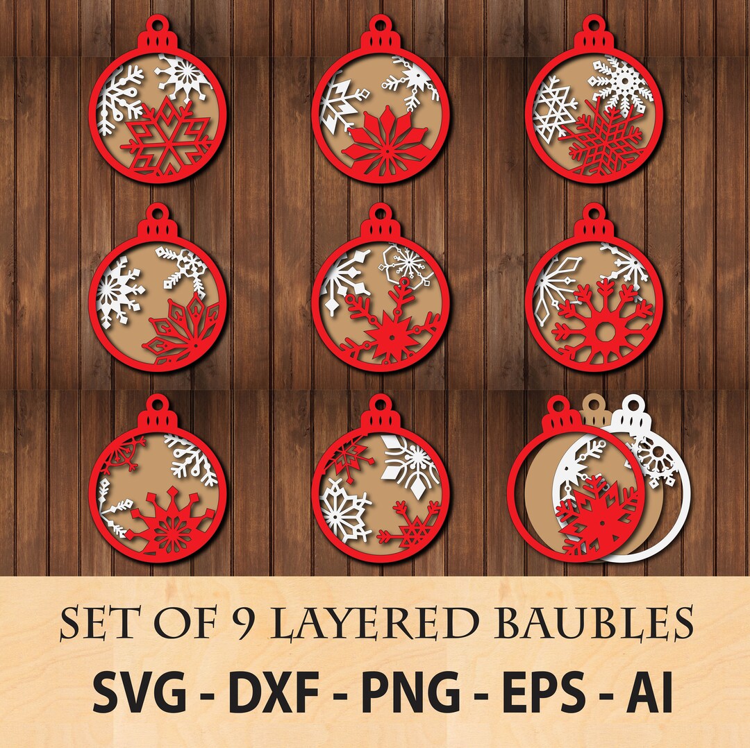 Snowflake SVG Bundle, Layered Snowflakes Digital Download, Winter ...