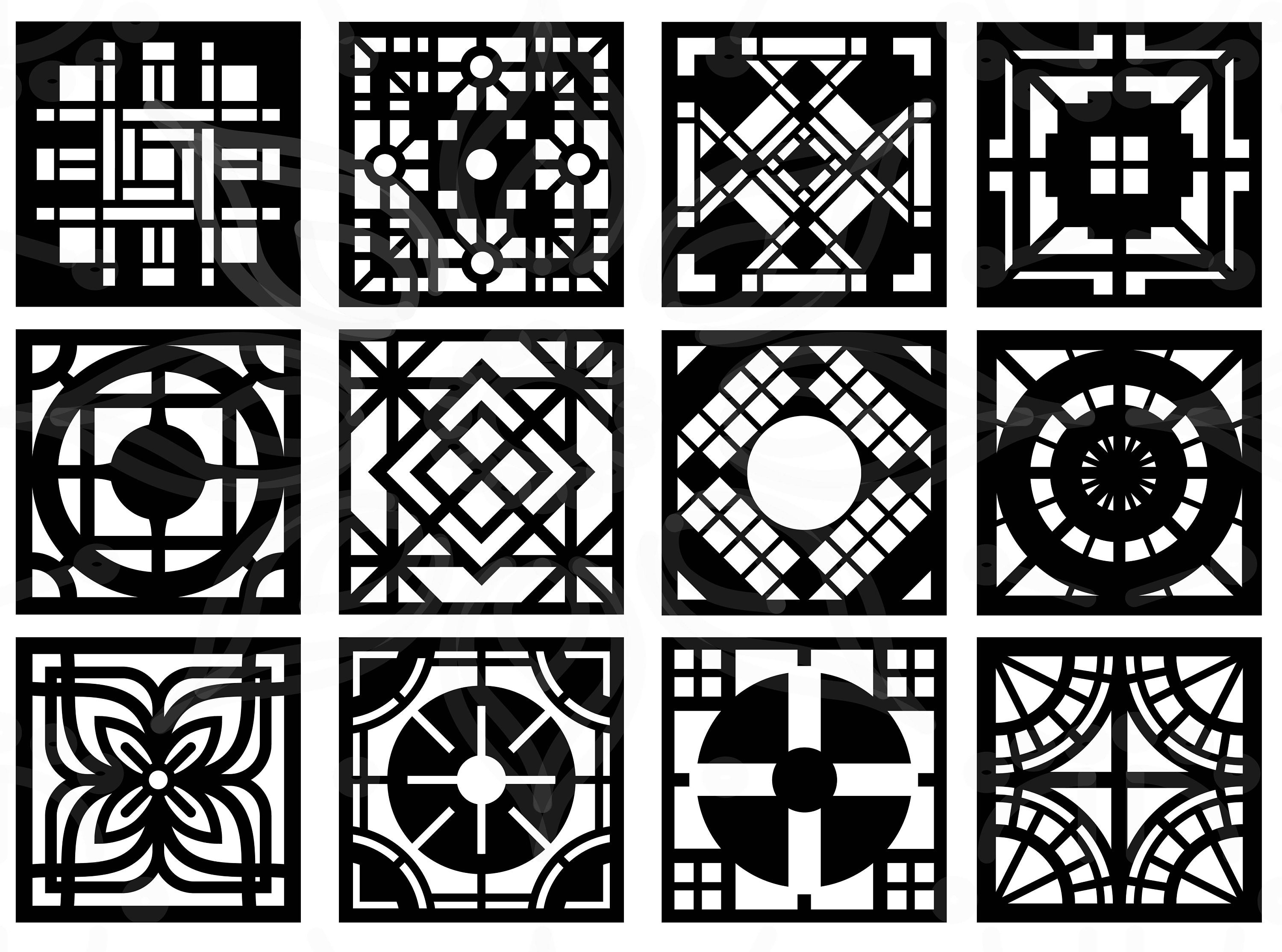 12 Coasters Templates DXF SVG EPS Vector Wall Decor - Etsy
