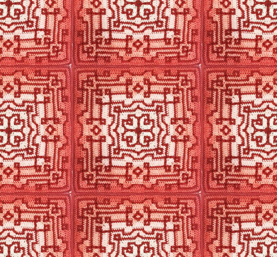 ARABESKI 2 Mosaic Crochet Square Pattern, Mosaic Blanket Pattern ...