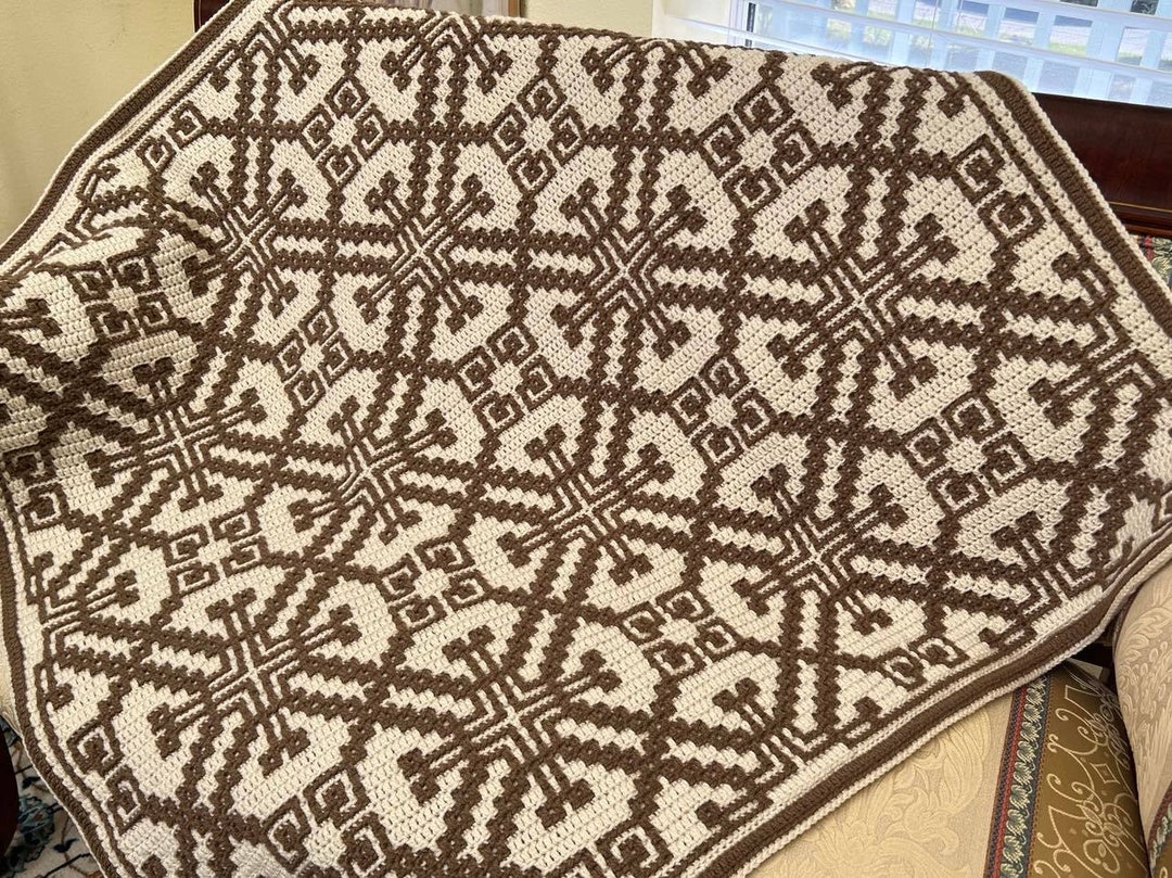 Creme De La Creme Mosaic Crochet Square Pattern, Mosaic Blanket Pattern ...