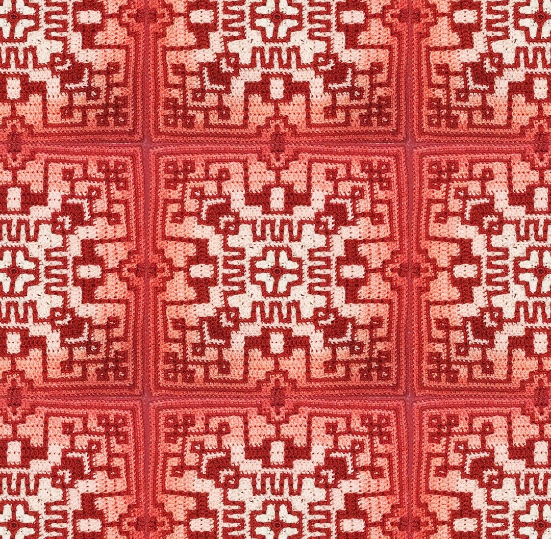 ARABESKI 5 Mosaic Crochet Square Pattern, Mosaic Blanket Pattern ...