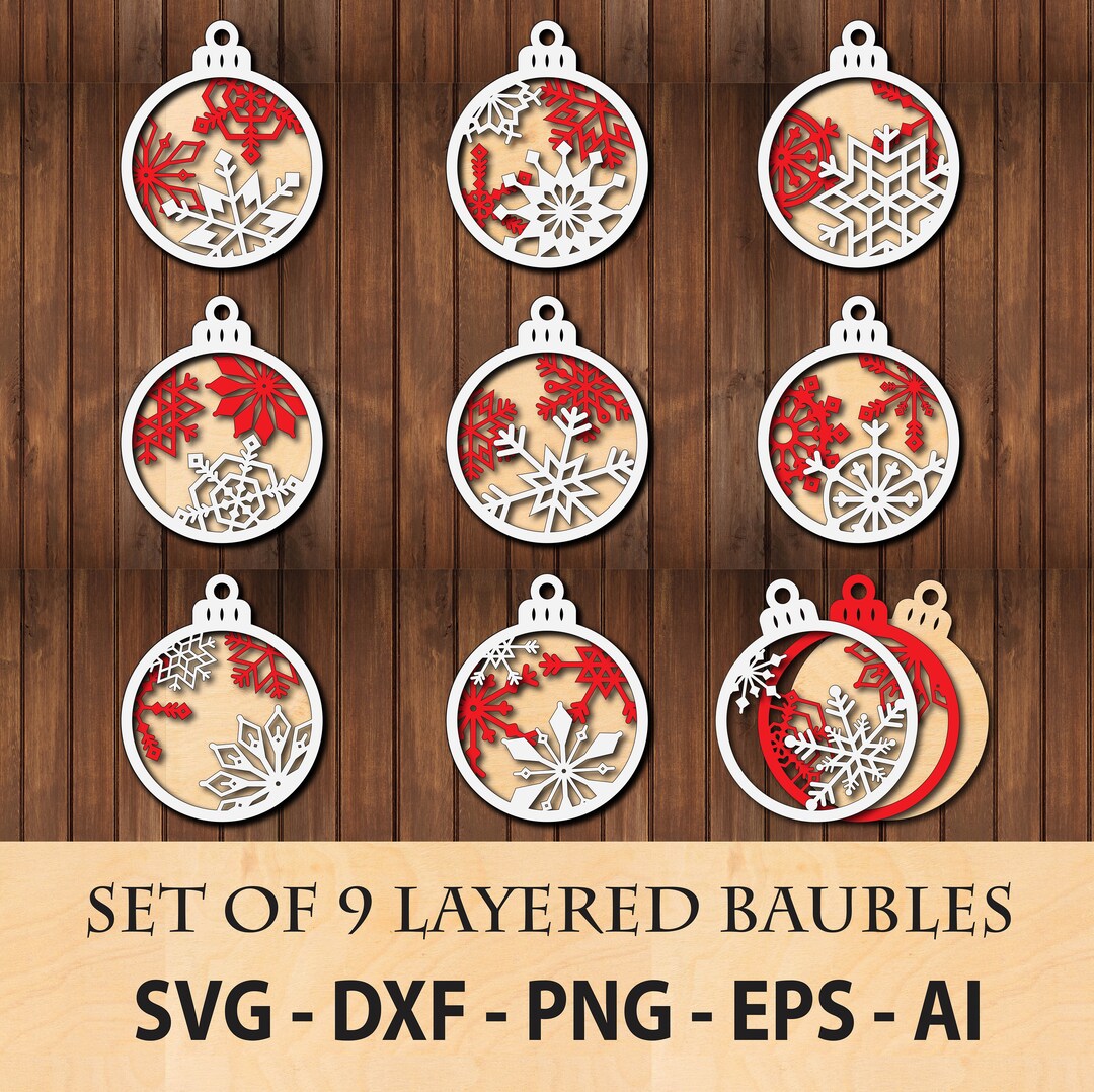 Layered Snowflake Ornament SVG File, Laser Cut, Glowforge File, Digital ...