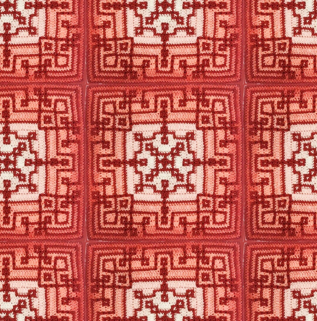 ARABESKI 7 Mosaic Crochet Square Pattern, Mosaic Blanket Pattern ...