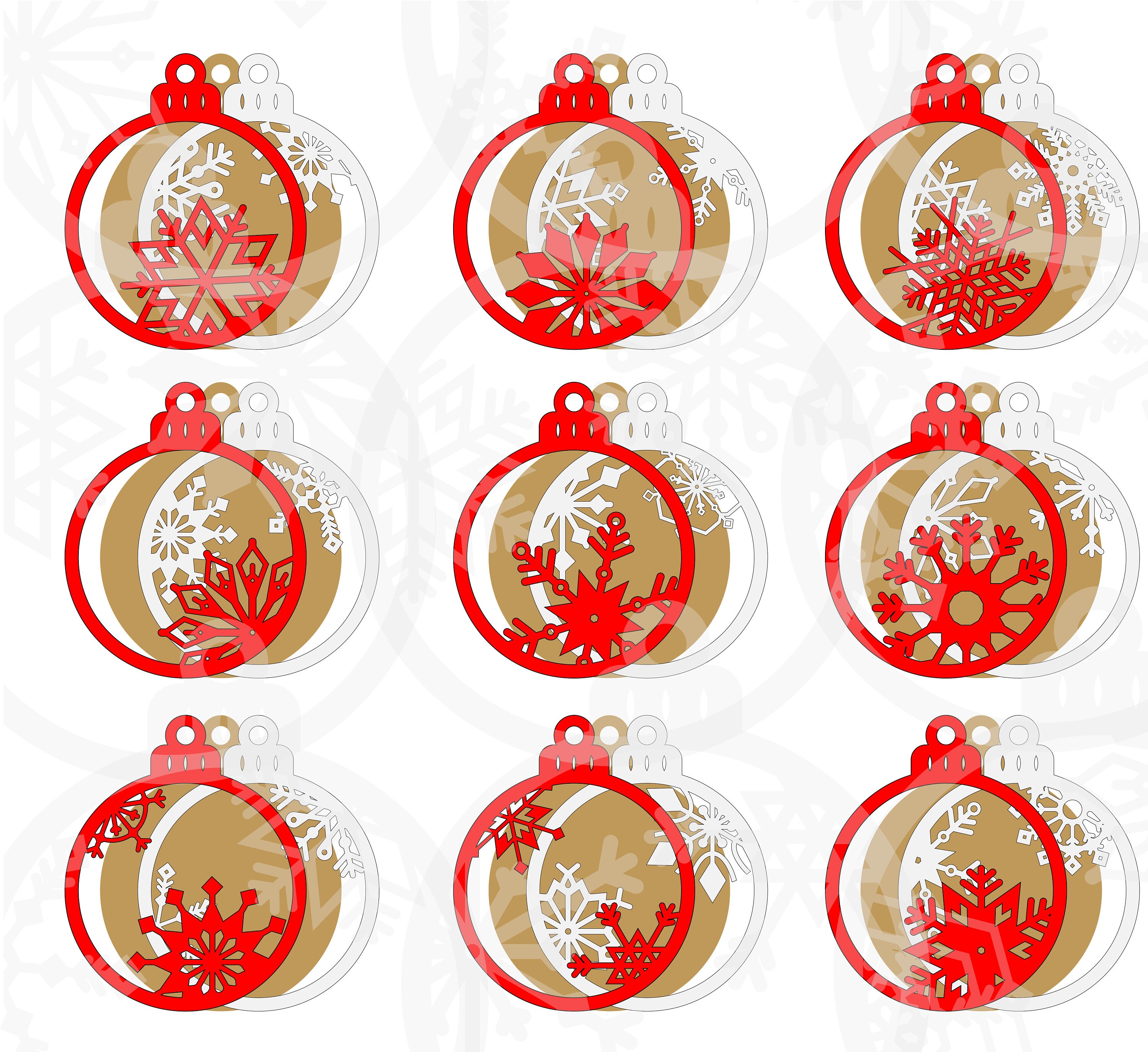 Snowflake SVG Bundle, Layered Snowflakes Digital Download, Winter ...