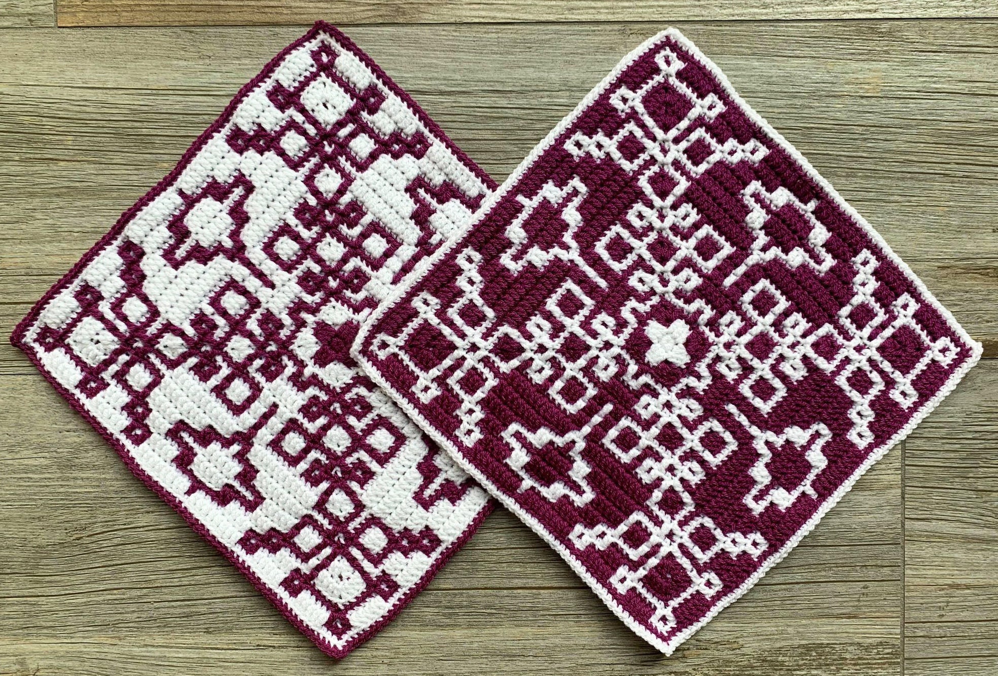 ARABESKI 6 Mosaic Crochet Square Pattern, Mosaic Blanket Pattern ...