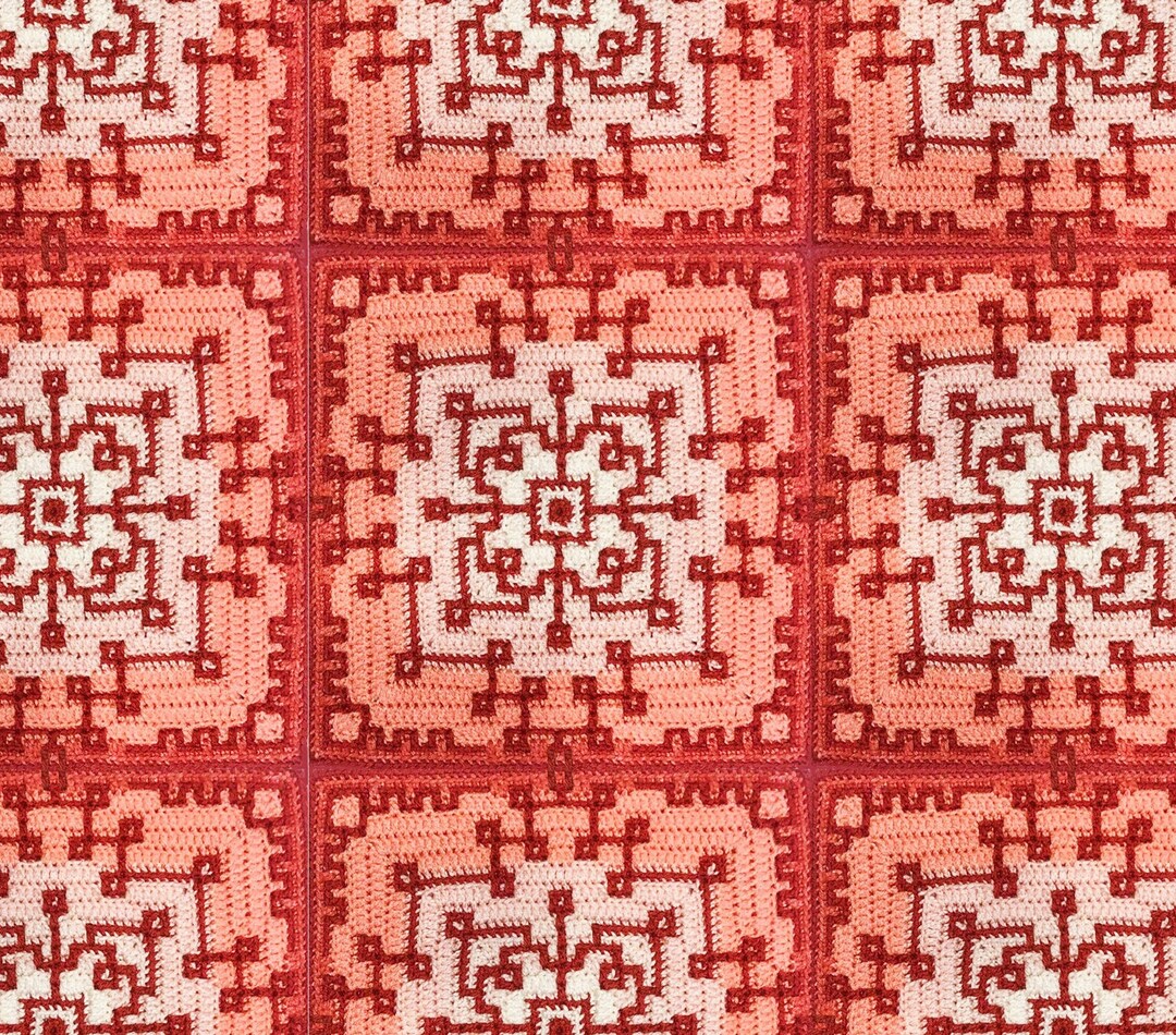 ARABESKI 3 Mosaic Crochet Square Pattern, Mosaic Blanket Pattern ...