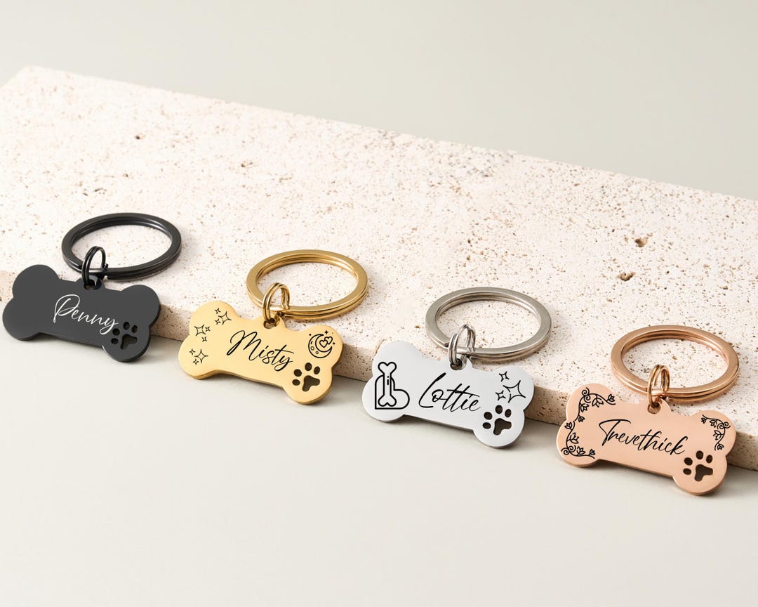 Engraved Puppy Collar Name Tag,custom Pet Collar Name ID Tag for Pet ...