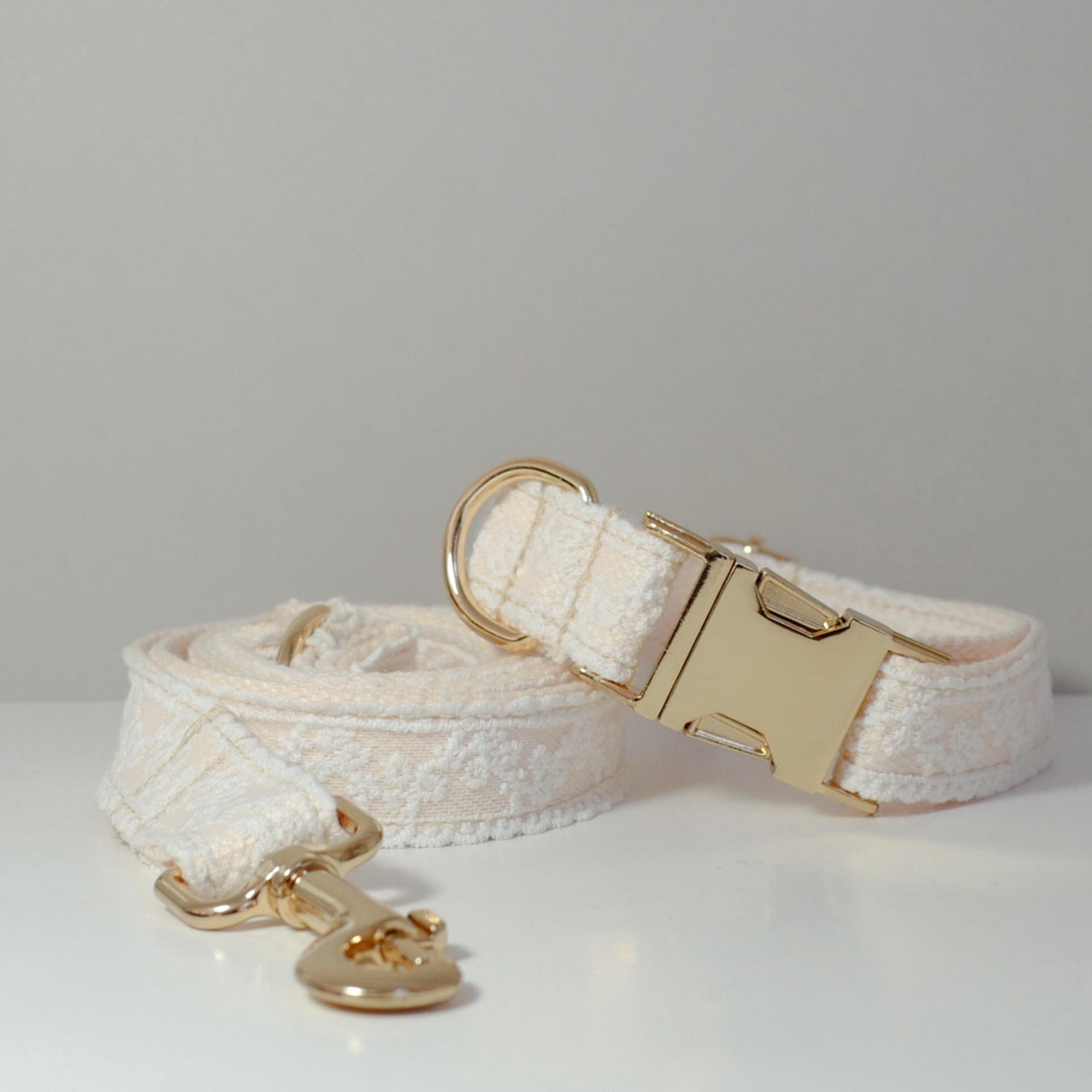 White Dog Collar and Lead Set, Lace Girl Dog Collar Wedding, Luxury Pet ...