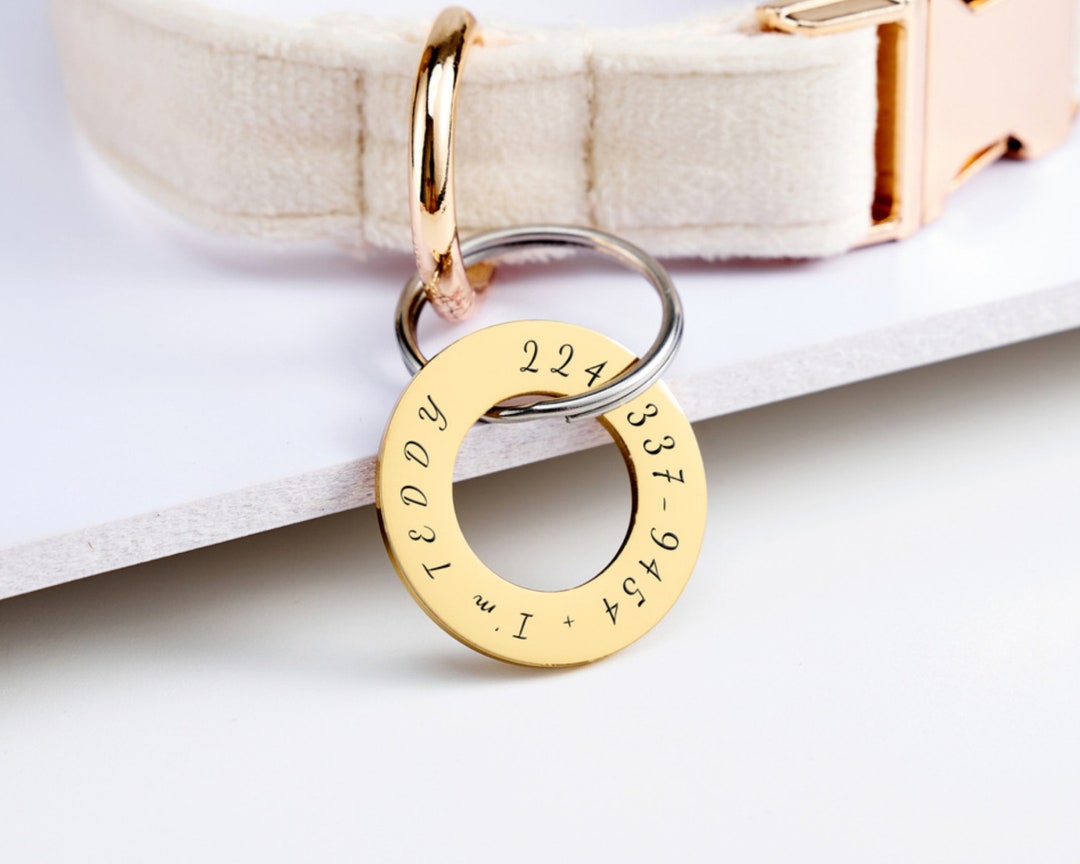 Personalized Round Puppy Collar Name Tag for Pet Birthday Gifts,fancy ...