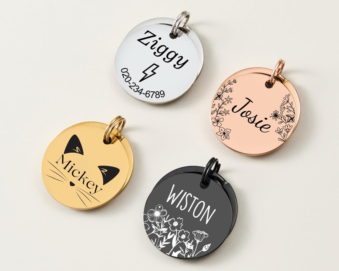 Personalized Pet Tag,custom Dog Tag,cat Tag Cat Collar Tag,cat ID Tag ...