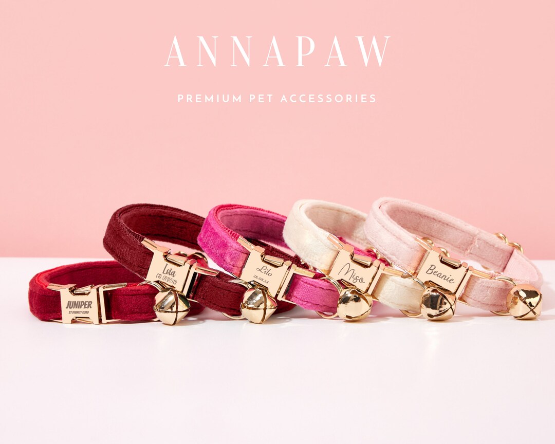 Personalized Kitten Collar Leash Bowtie,fancy Velvet Cat Collar Bell ...