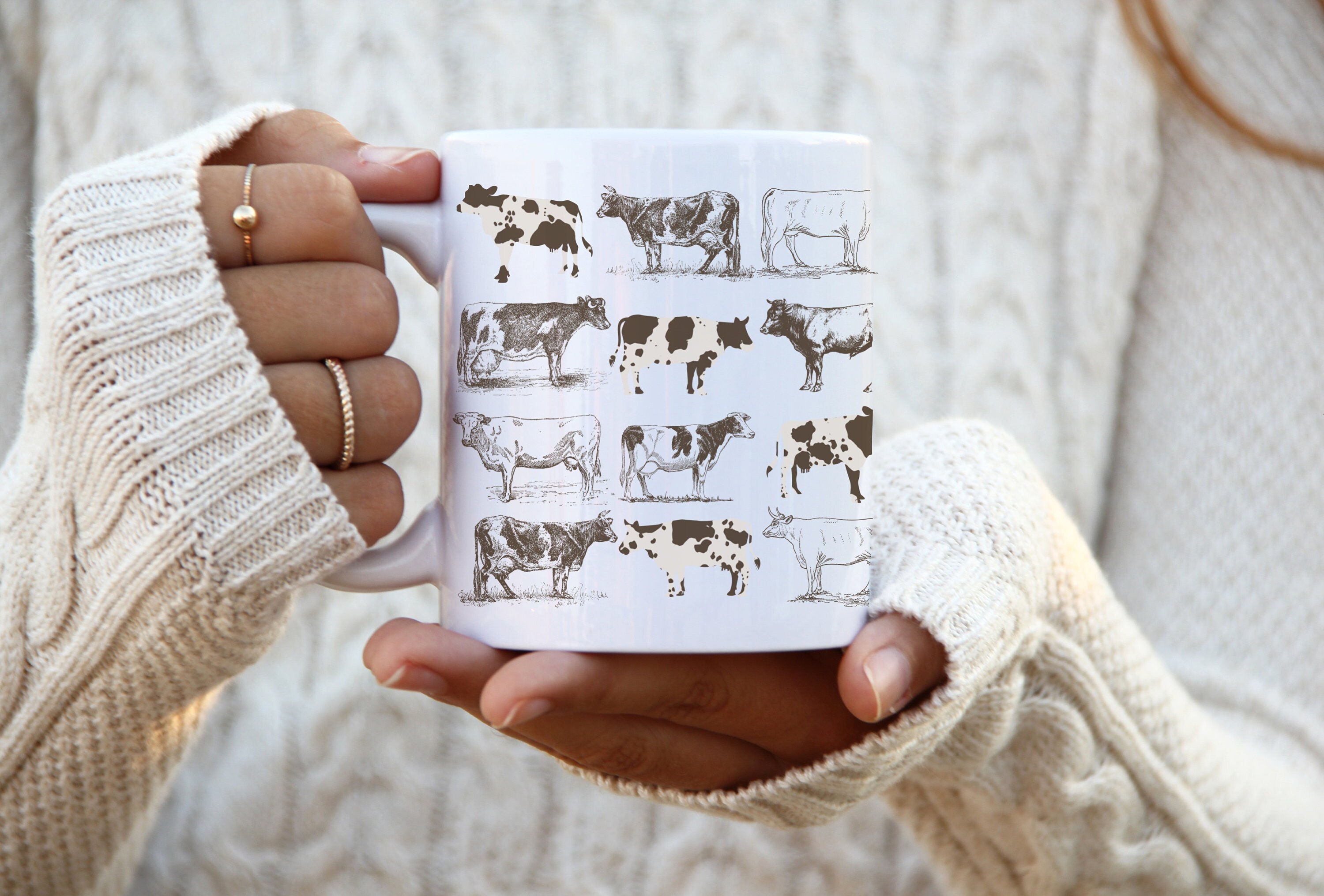 Cow Print Cow Coffee Mug Cottagecore Mug Cow Mug Cow Cup - Etsy