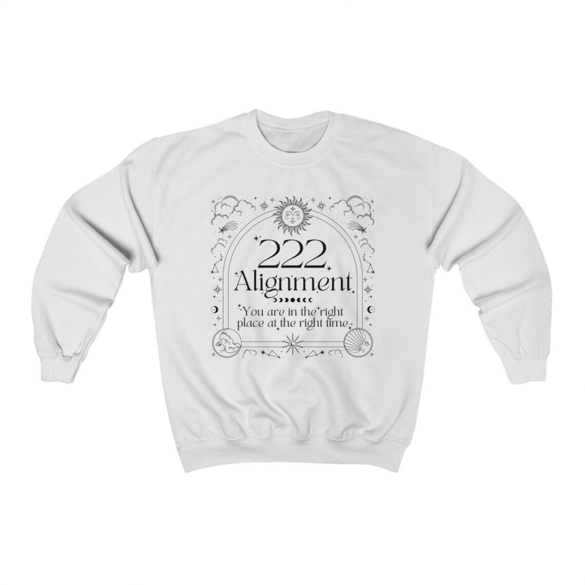 222 Angel Number Angel Core Angel Number Moon Sweatshirt Angel - Etsy