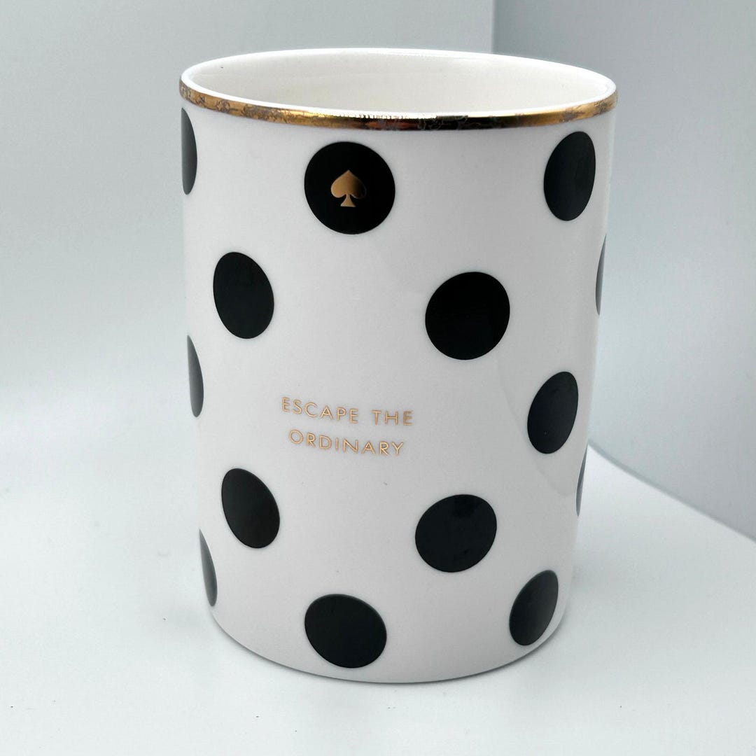Kate Spade Lenox Black & White Polka Dot Ceramic Cup escape the ...