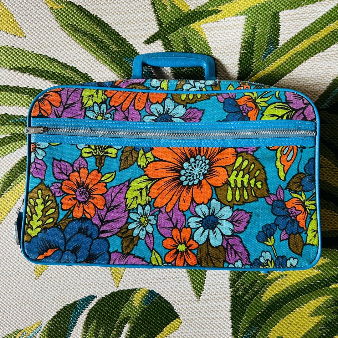 Vintage 70s Floral Fabric Suitcase Briefcase Laptop Case Mod - Etsy