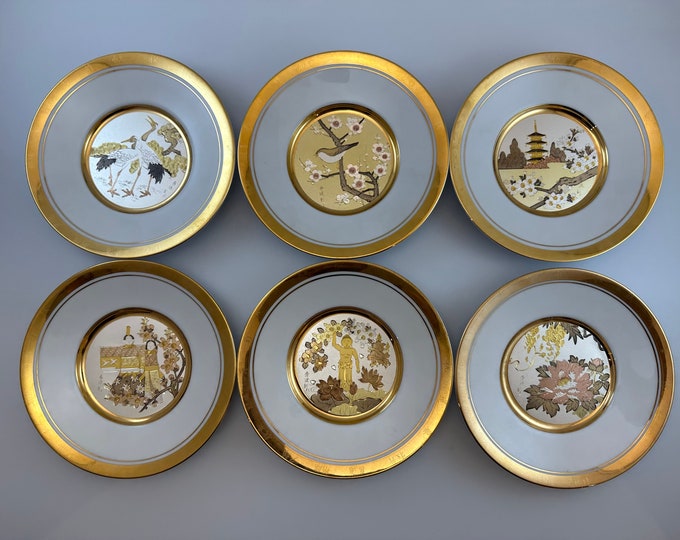 The Hamilton Collection Japanese Floral Calendar Chokin Plate ...