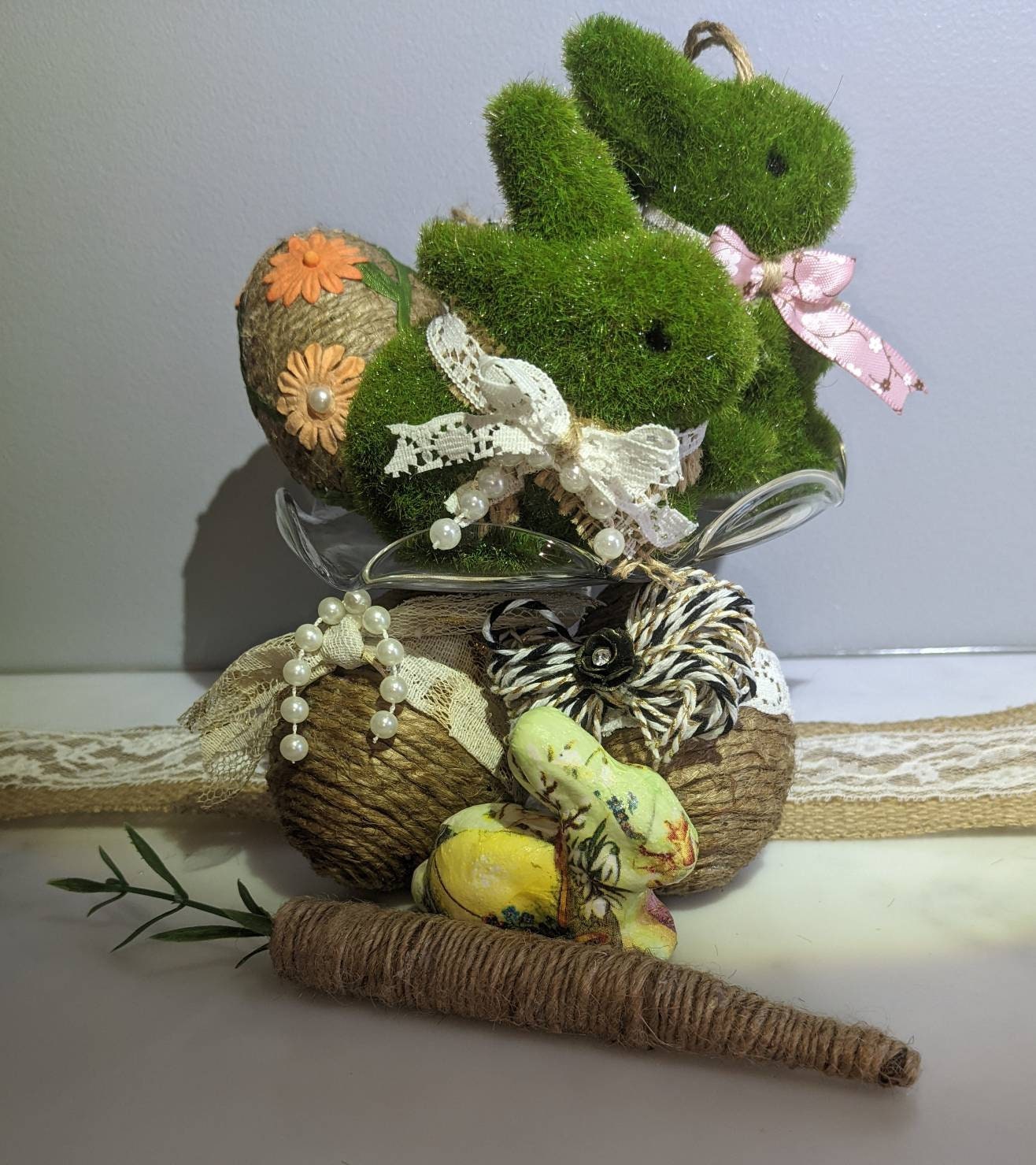 Moss Bunny / Farmhouse Bunny /easter Decor / Spring Decor - Etsy