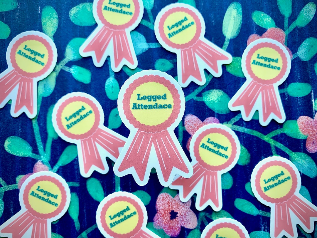Logged Attendance, Ribbon Sticker, Die Cut Sticker, Plant Die Cut ...
