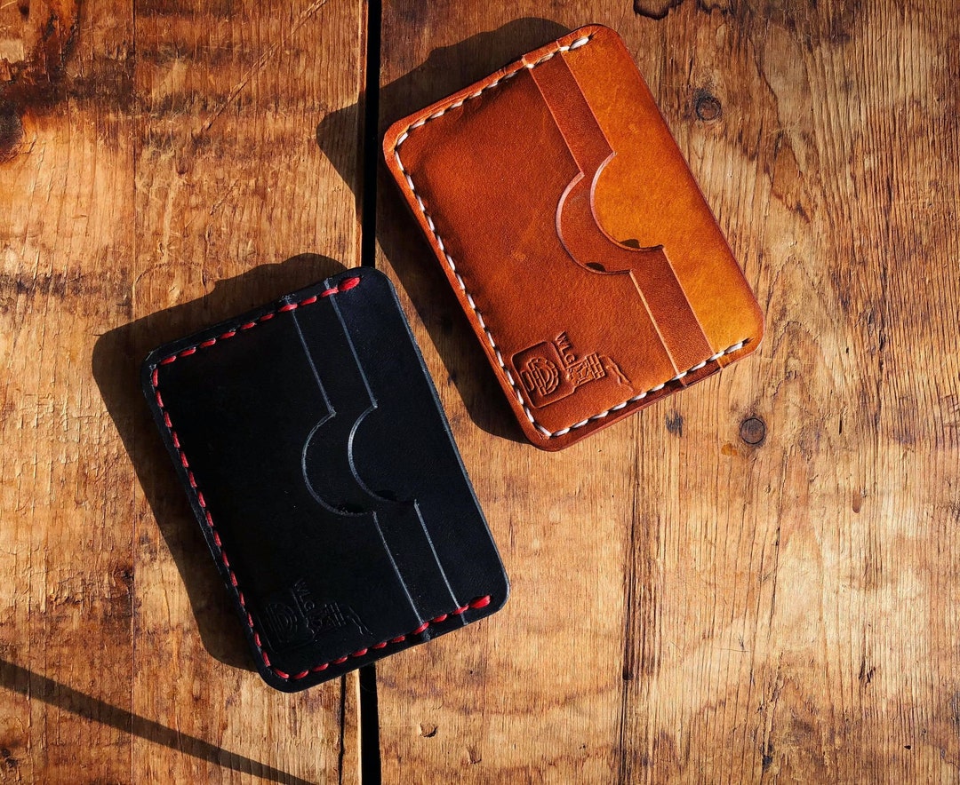 Minimalist Card Wallet/ Leather Wallet/ Handmade Card Wallet/ Card ...