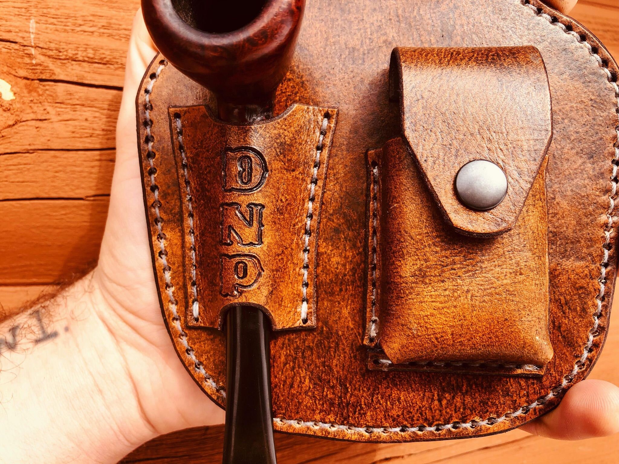 Leather Tobacco Pipe Holster / Zippo Holster / Tobacco Pipe ...