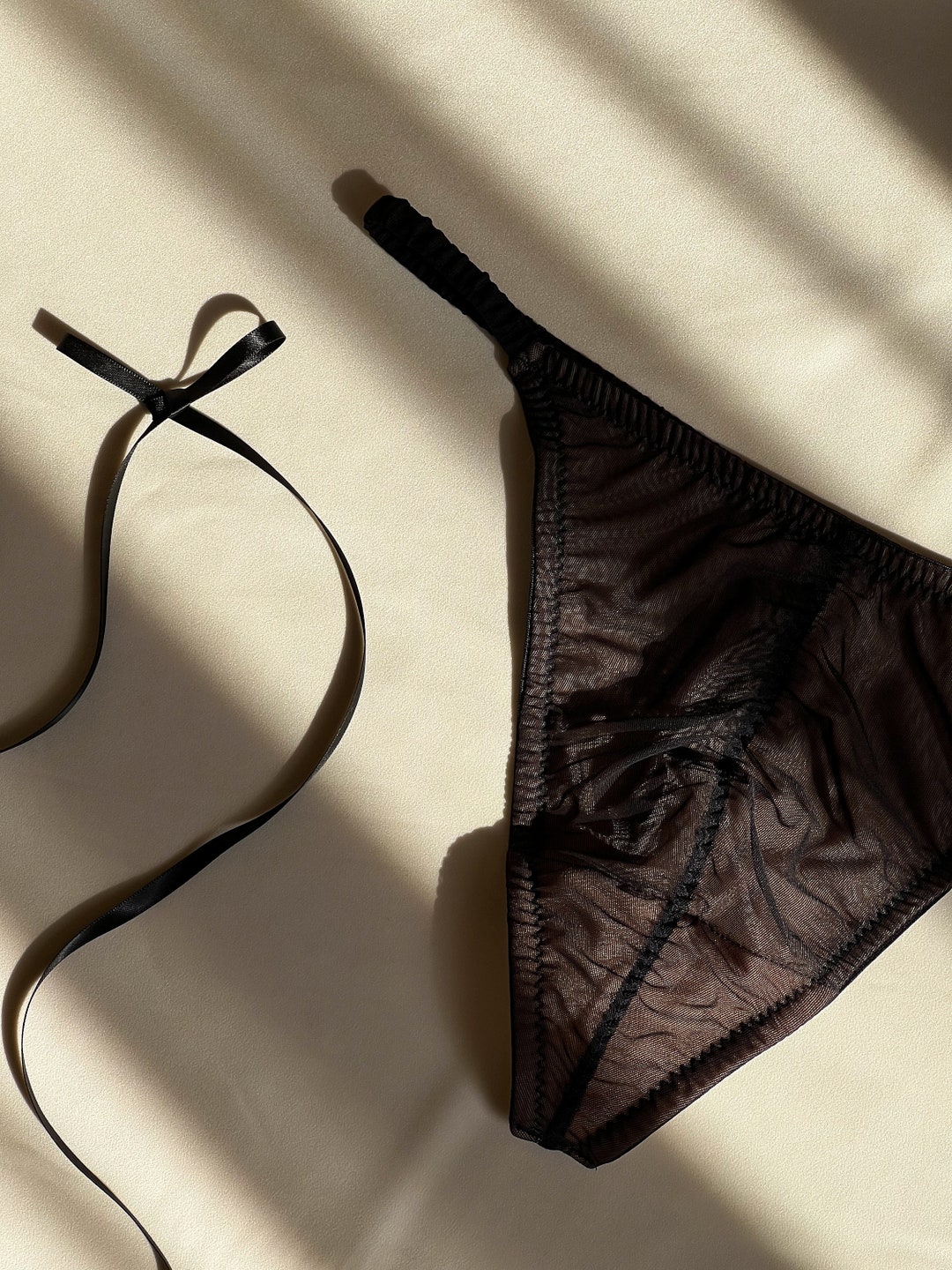 Men’s Mesh G-string Thong, Sexy Thongs Panties for Men, Black and Nude ...