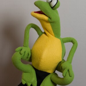 Custom Professional Puppet, Professional Frog Hand Puppet, Green Yellow ...