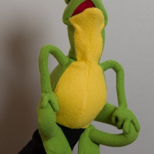 Custom Professional Puppet, Professional Frog Hand Puppet, Green Yellow ...