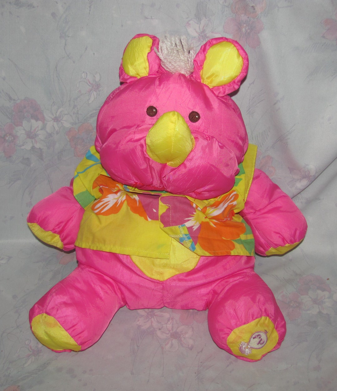 Vintage 1987 Fisher Price Puffalumps Wild Things - Pink Rhinoceros With ...