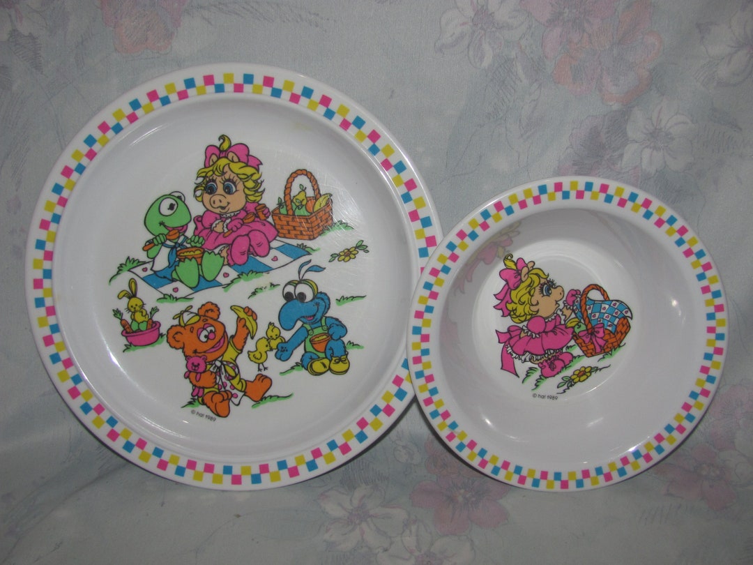 Vintage 1989 Muppet Babies Plastic Plate and Bowl Set by Kibouki Baby ...