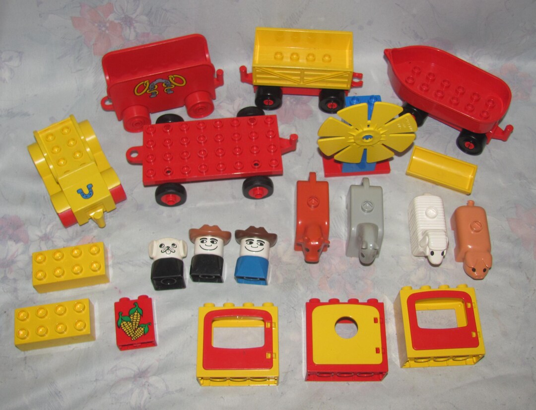 Vintage Lego Duplo Lot - Farm Theme Set With Horse Trailer, Animals ...