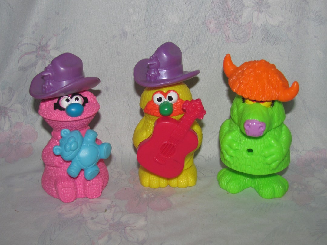 Lot of 3 Vintage 1994 Muppet Workshop Figures 1 Yellow Monster, 1 Green ...