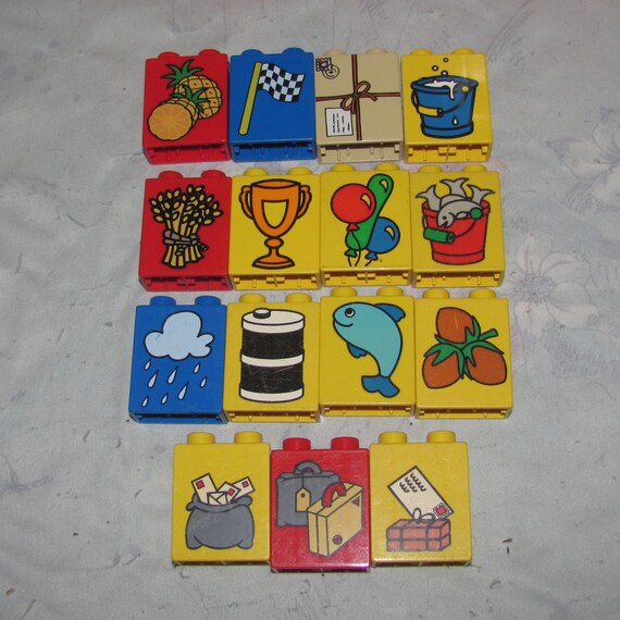 Luggage Barrel Flag Fish Raincloud Vintage Lego Duplo Accessory Decal ...