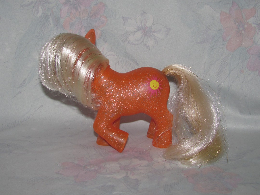 Vintage G1 Hasbro My Little Pony MLP Sunspot Pony Orange Sparkle Pony ...