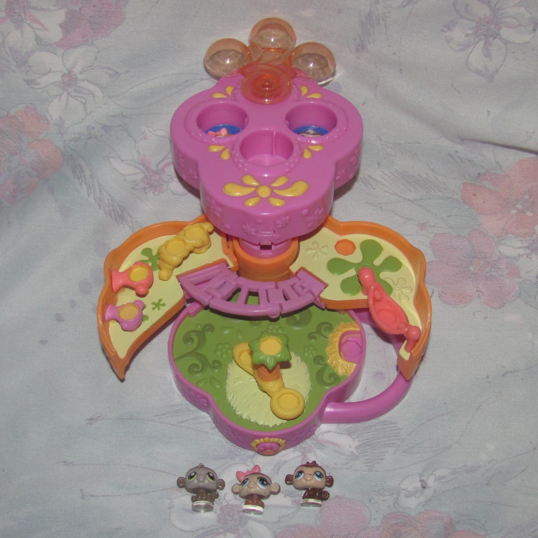 Vintage 2006 LPS Littlest Pet Shop Teeniest Tiniest Monkey Playground ...