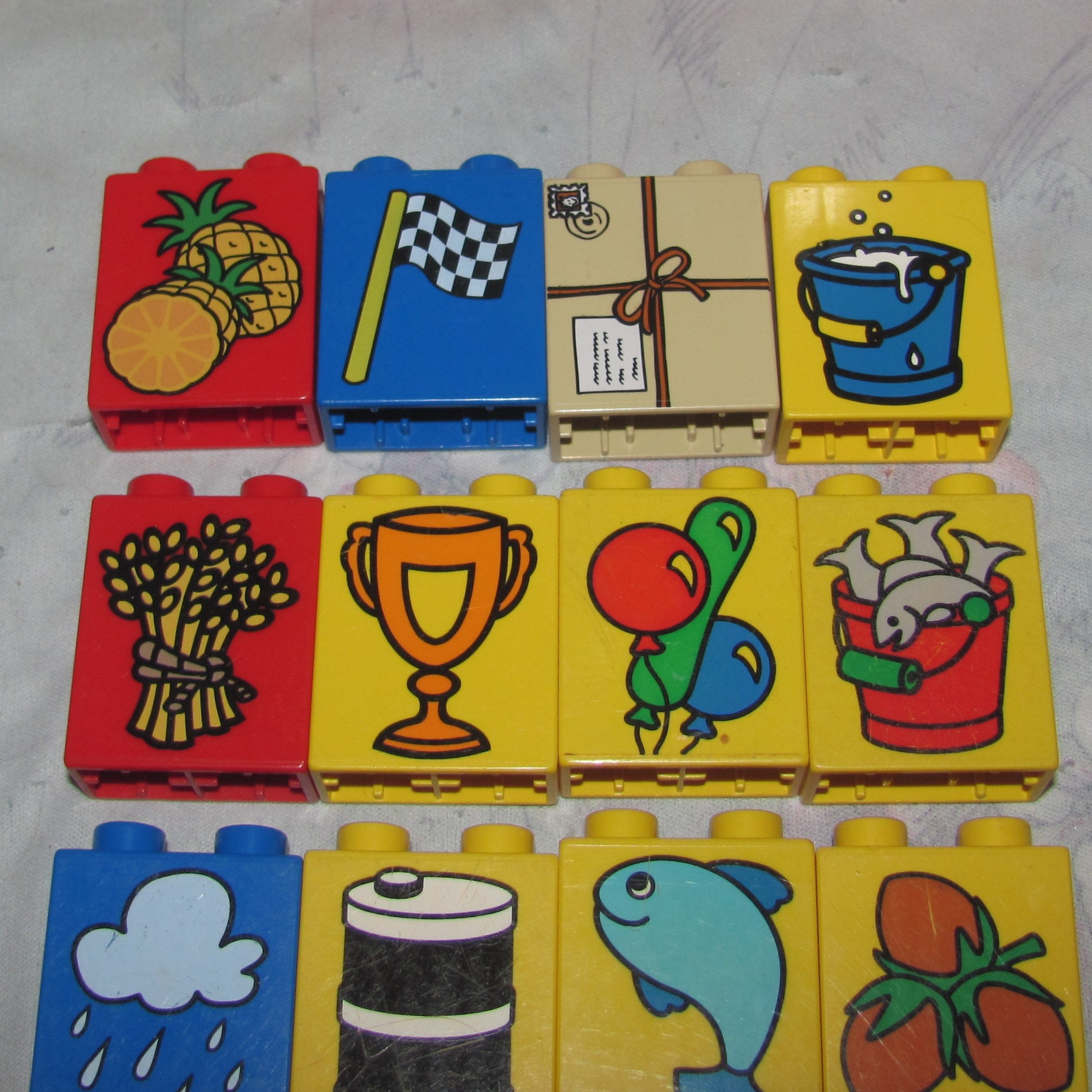 Luggage Barrel Flag Fish Raincloud Vintage Lego Duplo Accessory Decal ...