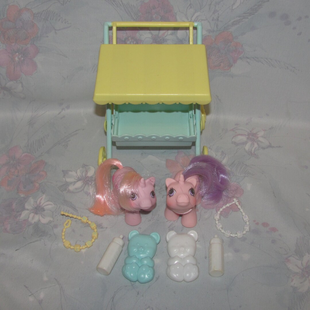 Vintage G1 Hasbro My Little Pony MLP Baby Snookums & Sniffles With ...
