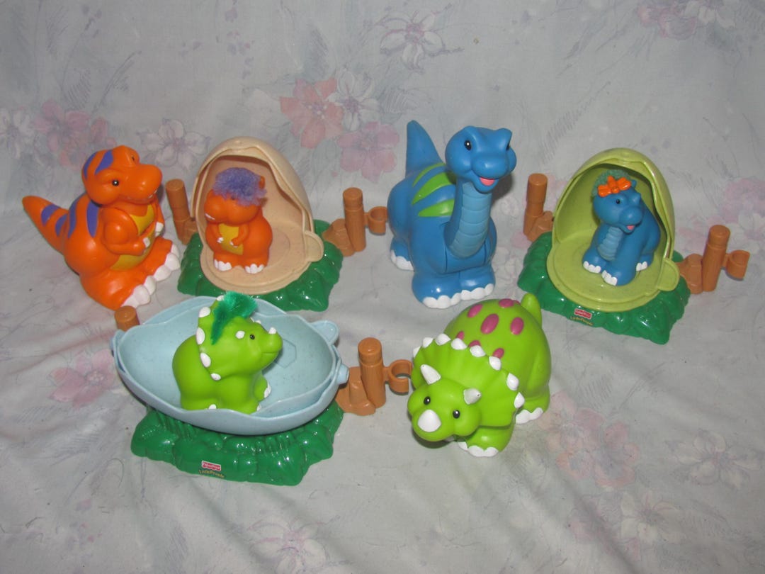 Fisher Price Little People Dinosaur and Baby Lot Eggs, Dinos 3 Adults ...