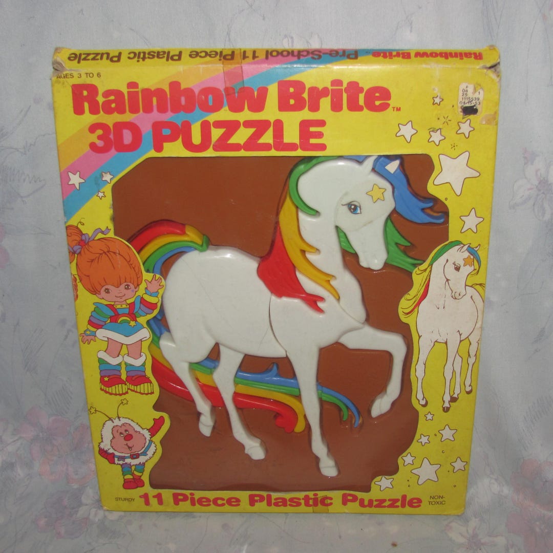 Vintage Rainbow Brite 3d Puzzle Starlite pre-school 11 Piece Plastic ...