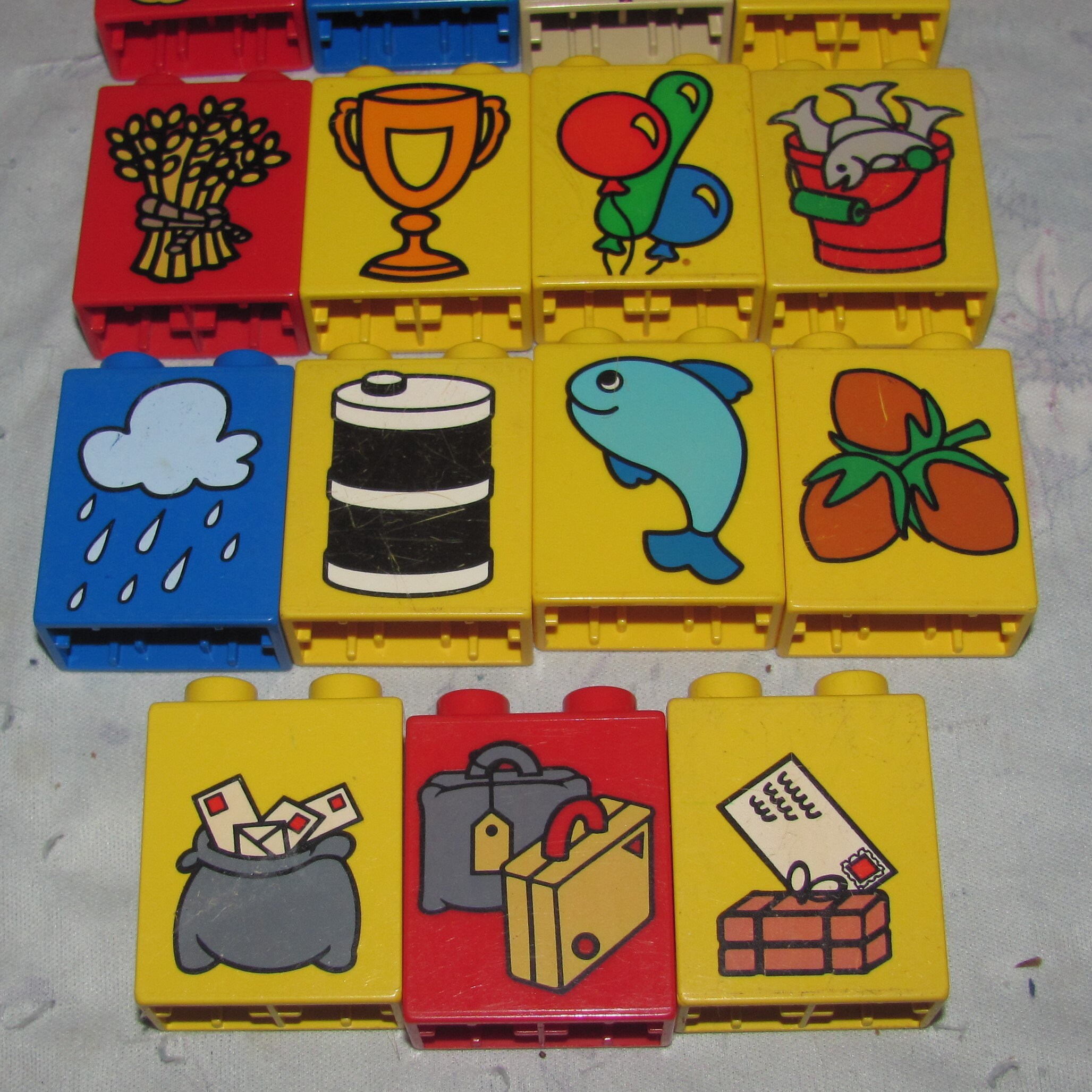 Luggage Barrel Flag Fish Raincloud Vintage Lego Duplo Accessory Decal ...