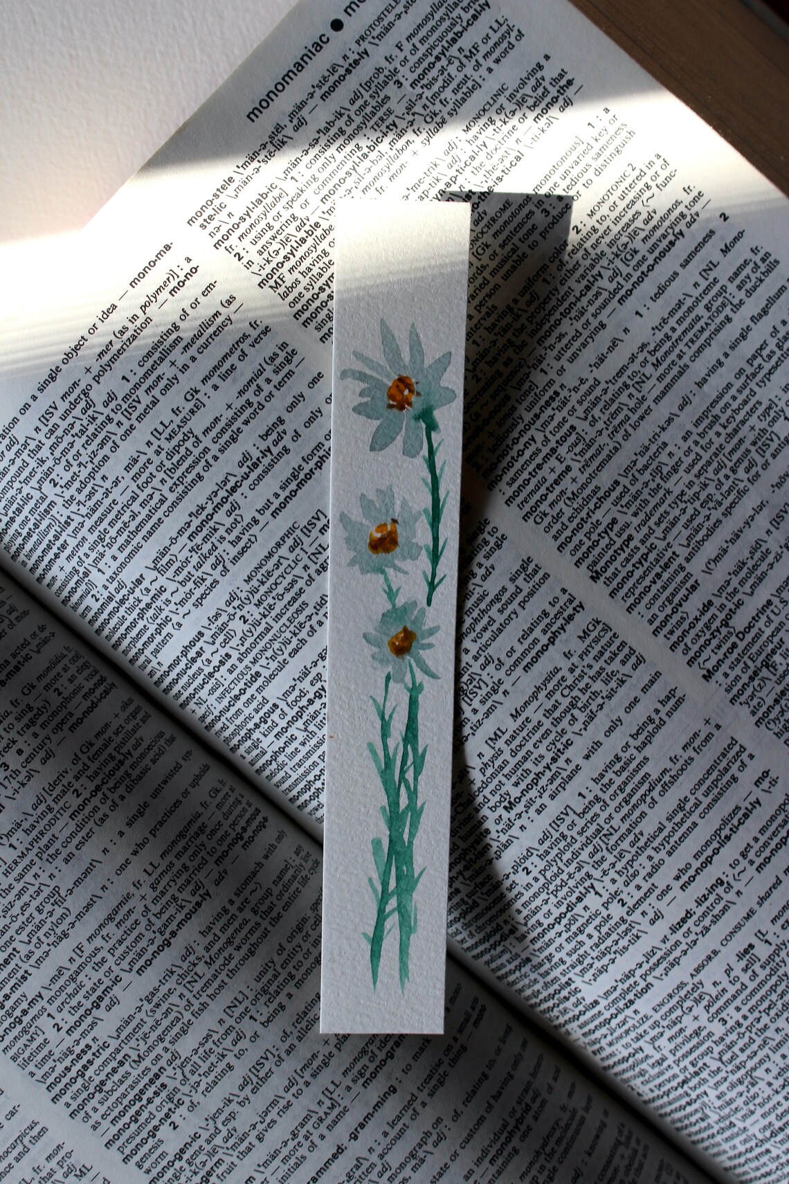 Dainty Watercolour Daisy Bookmarks, Hand Painted White Floral Bookmark ...