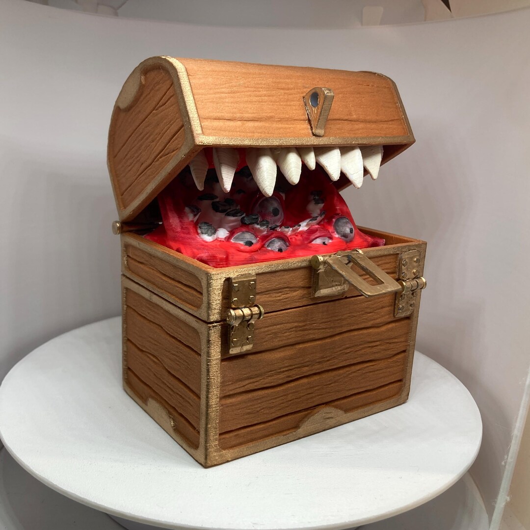 Chest Mimic 3D Printed Dnd Prop TTRPG Puzzles and Props Life Size Prop ...