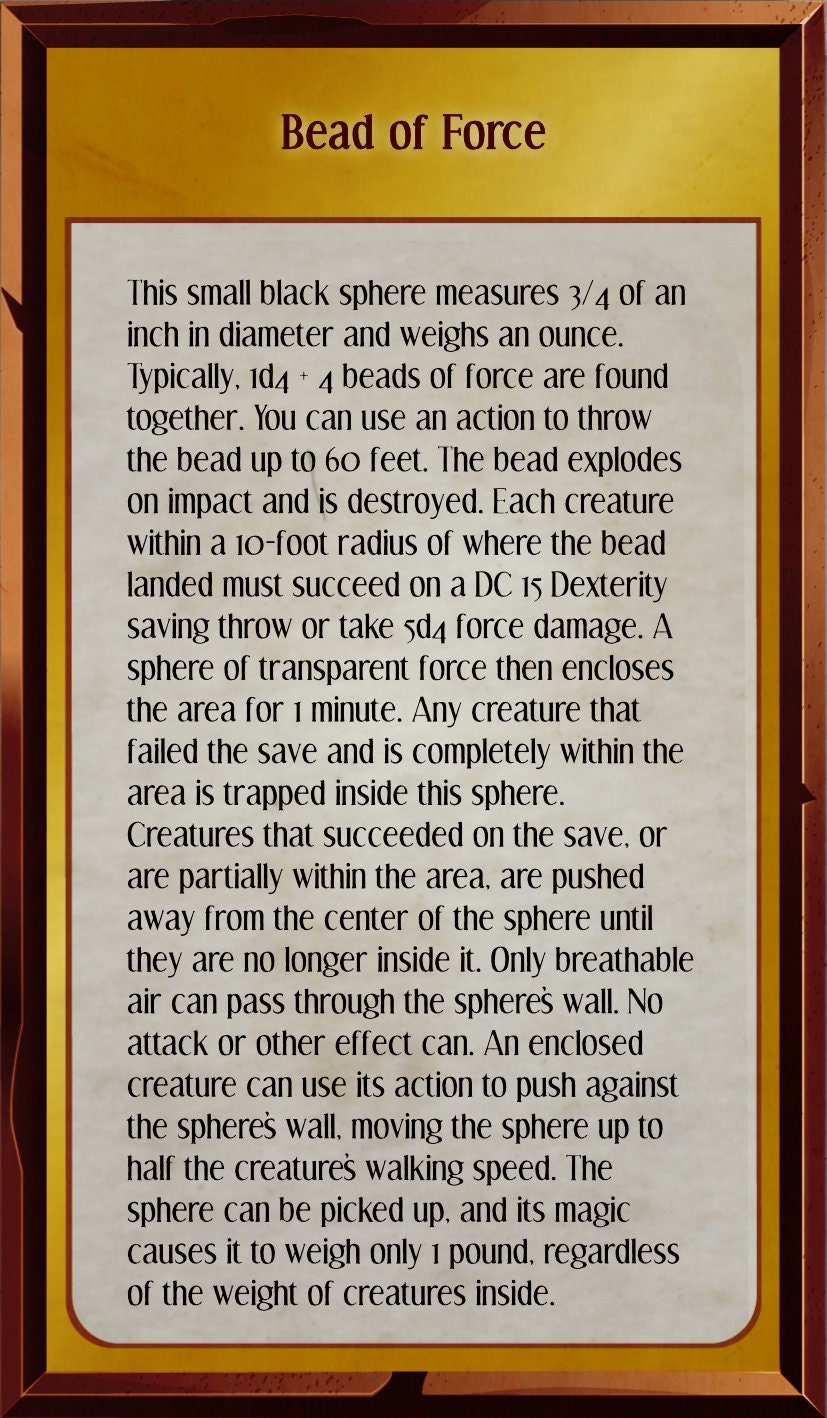 Bead of Force 3D Printed Dnd Prop TTRPG Puzzles and Props - Etsy